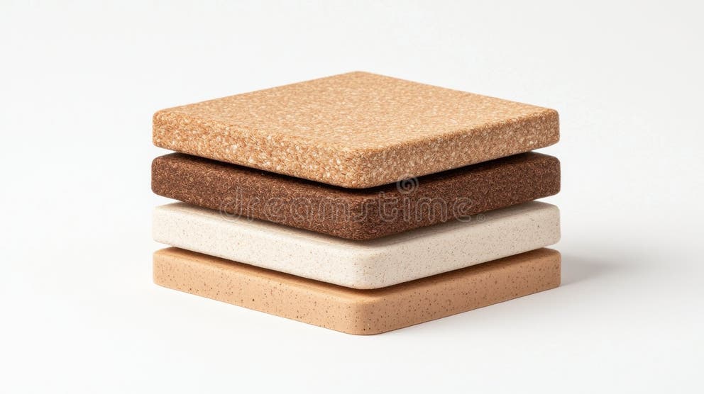 A Stack of Four Square-shaped Objects with Different Colors and ...