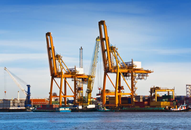 Stack of Freight Containers at the Docks Stock Photo - Image of ...