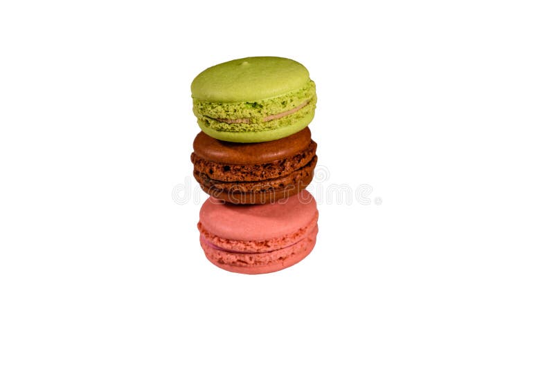 Stack of the French Macaroons Isolated on a White Background Stock ...