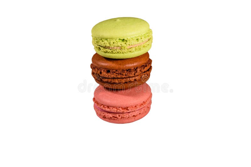 Stack of the French Macaroons Isolated on a White Background Stock ...