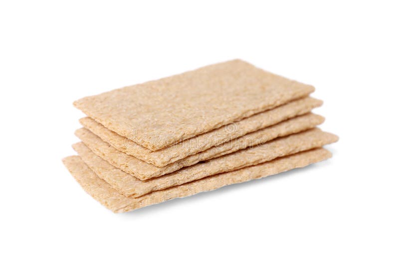 Stack of Fresh Crunchy Rye Crispbreads on White Background Stock Image ...