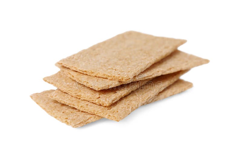 Stack of Fresh Crunchy Rye Crispbreads on White Background Stock Image ...
