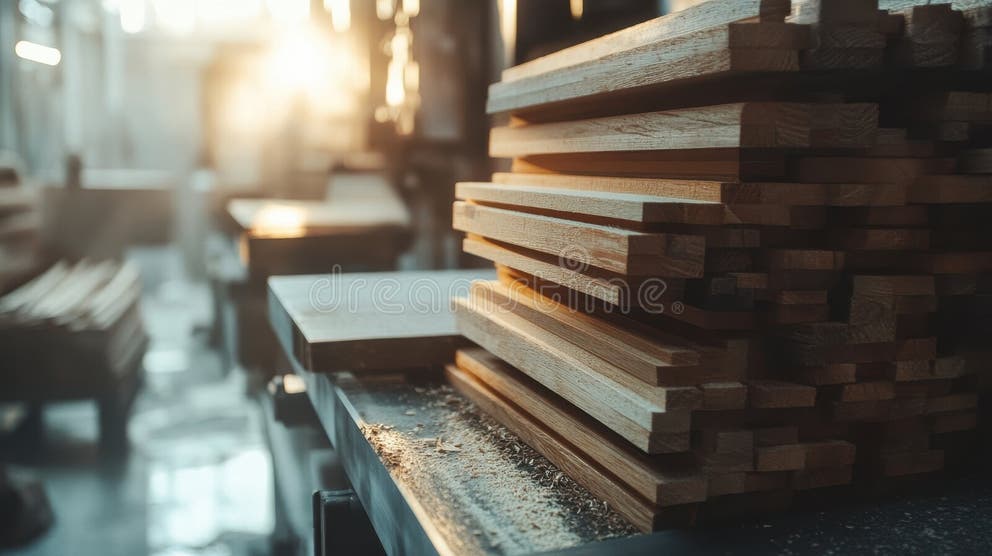 Stack of Fresh Cut Lumber a Carpenters Dream Ready for Woodworking ...