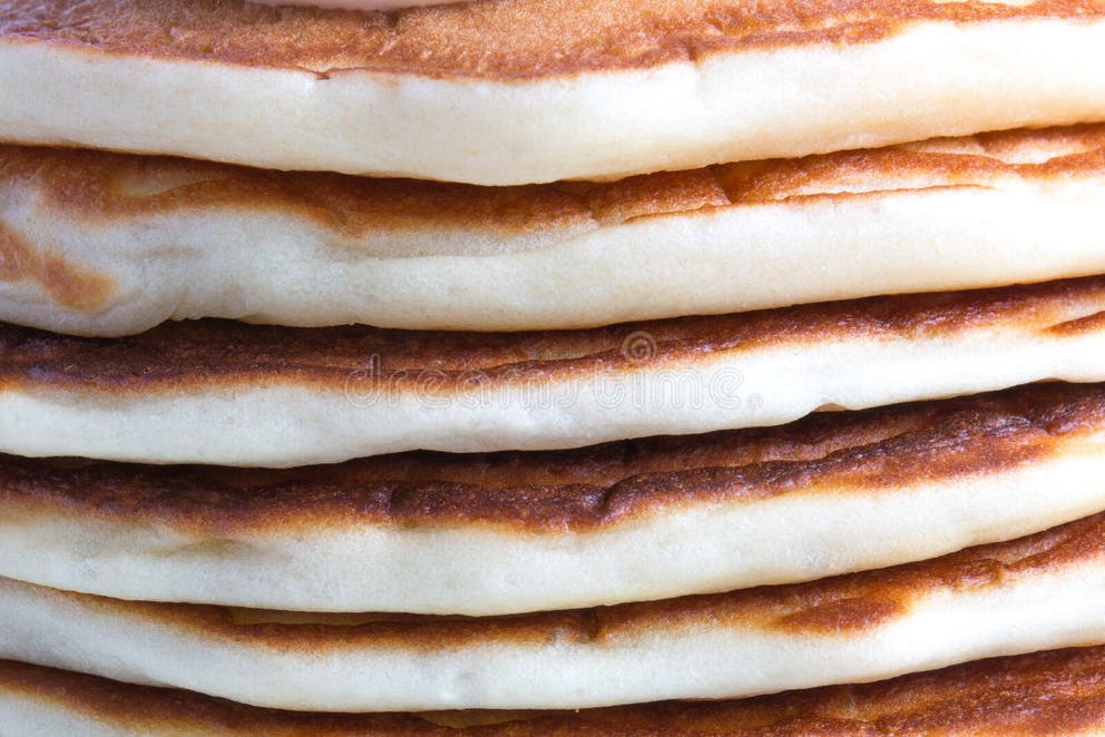 Stack of Fresh Homemade Plain Flapjacks Close-up Stock Photo - Image of ...