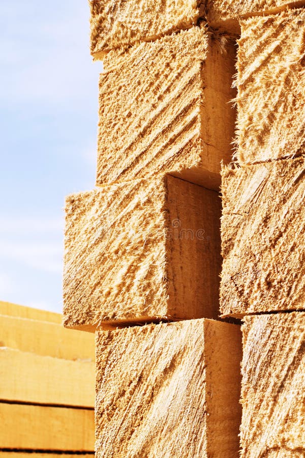 A Stack of Fresh Pine Timber at a Sawmill Warehouse Stock Image - Image ...