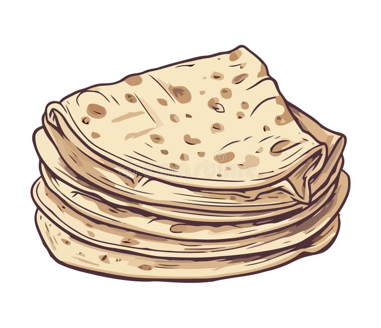 Stack of Fresh Pita Bread Icon Design Stock Vector - Illustration of ...