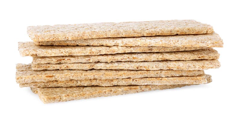 Stack of Fresh Rye Crispbreads Isolated on White Stock Photo - Image of ...