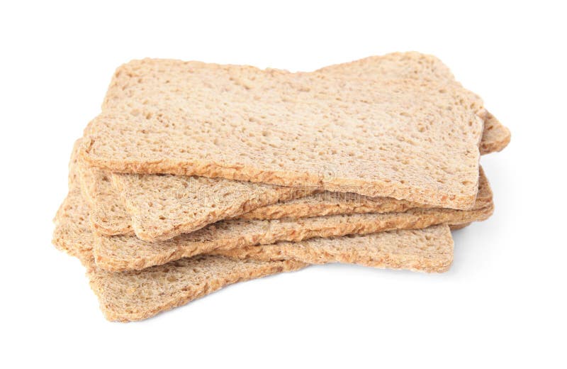 Stack of Fresh Rye Crispbreads Isolated on White Stock Photo - Image of ...