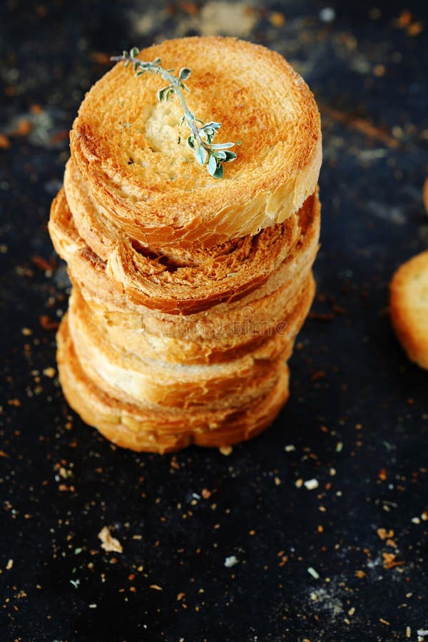 Stack of fresh toasts stock image. Image of round, healthy - 44907767