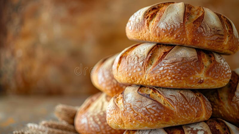Stack Freshly Baked Artisan Bread Loaves Stock Photos - Free & Royalty ...