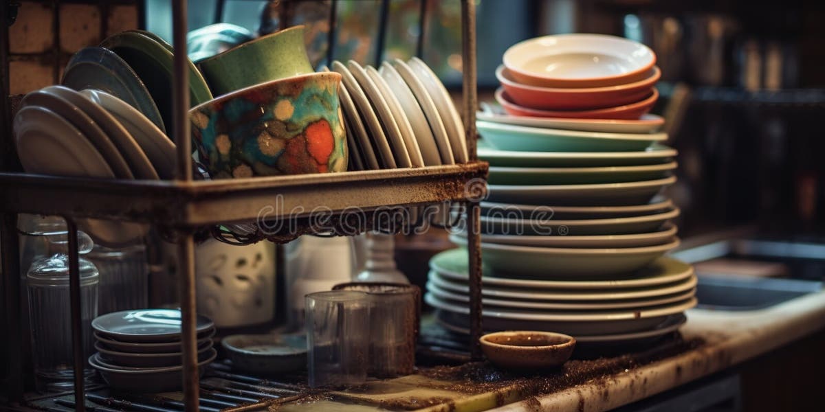 Washed Dishes Stock Illustrations – 237 Washed Dishes Stock ...