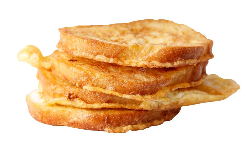 A Stack of Fried Bread with a White Background Stock Image - Image of ...