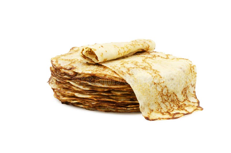 Stack of Fried Pancakes on Isolated Background Stock Image - Image of ...