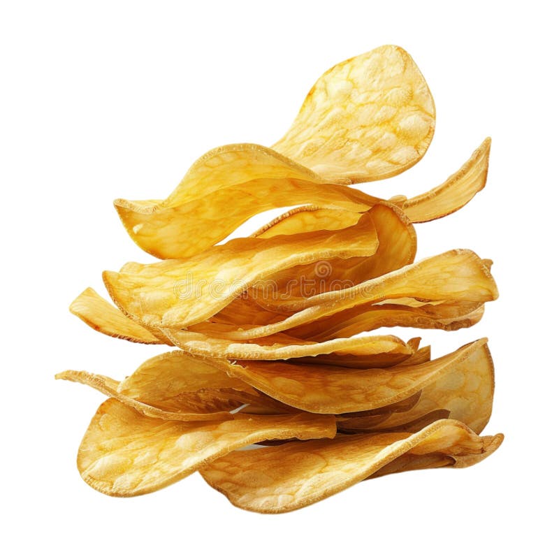 Stack of Fried Potato Chips on Transparent Background - Ai Generated ...