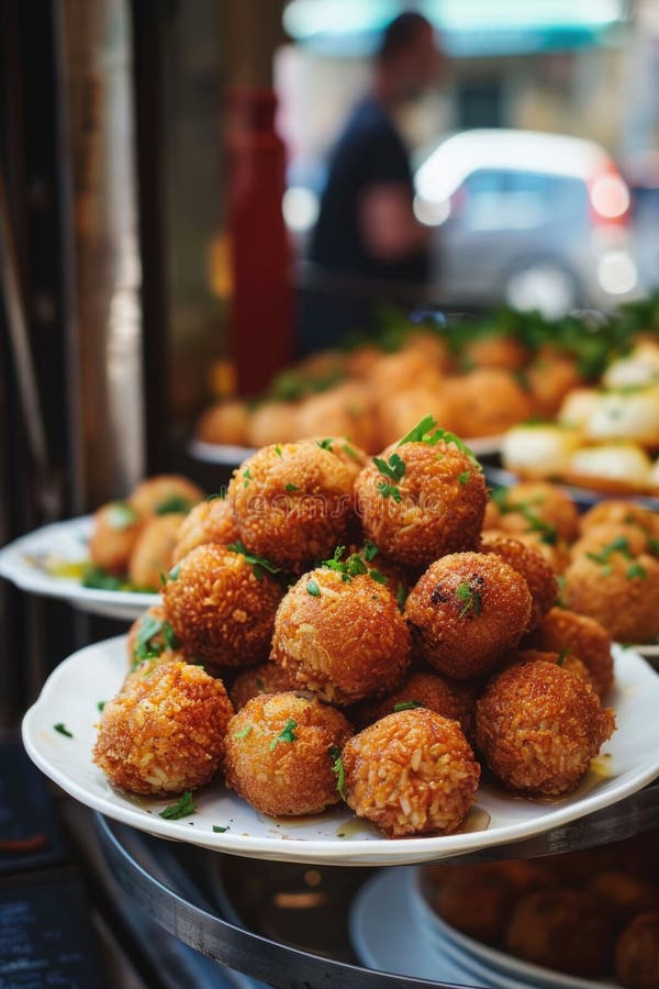 Stack Fried Rice Balls White Plate Stock Photos - Free & Royalty-Free ...