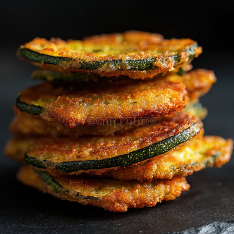 A Stack of Fried Zucchini Served Hot with a Crispy Texture and ...