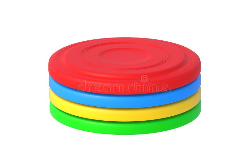 Set of Frisbee Disk Isolated on White Background Stock Illustration ...