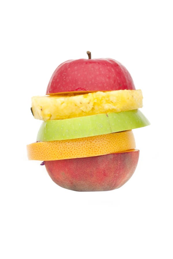 Stack of fruit slices stock photo. Image of diet, white - 16425502