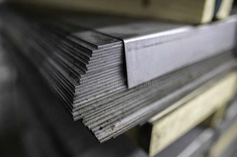 A Stack of Galvanized Thick Hot Rolled Steel Sheets in a Warehouse ...