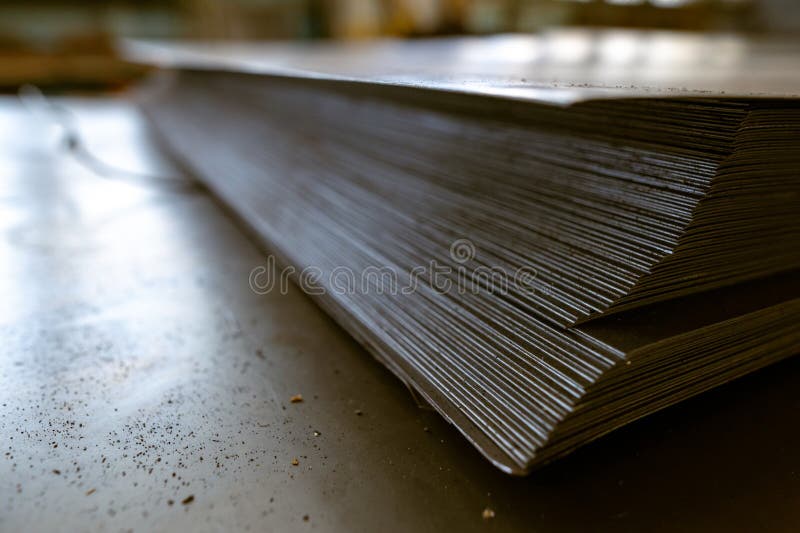 A Stack of Galvanized Thin Hot Rolled Steel Sheets in a Warehouse Stock ...