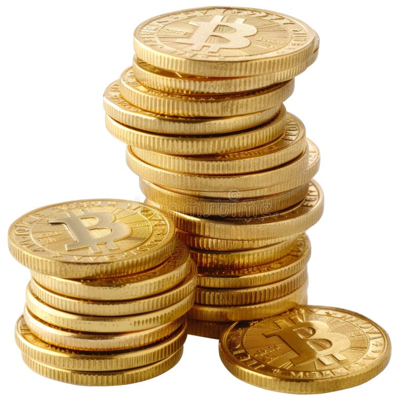 Stack of Generic Golden Coins Isolated on Transparent Background. Stock ...