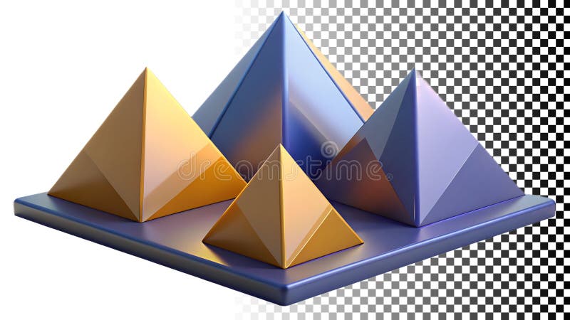 Stack of Geometric Pyramids Abstract Structure Building Concept Png ...