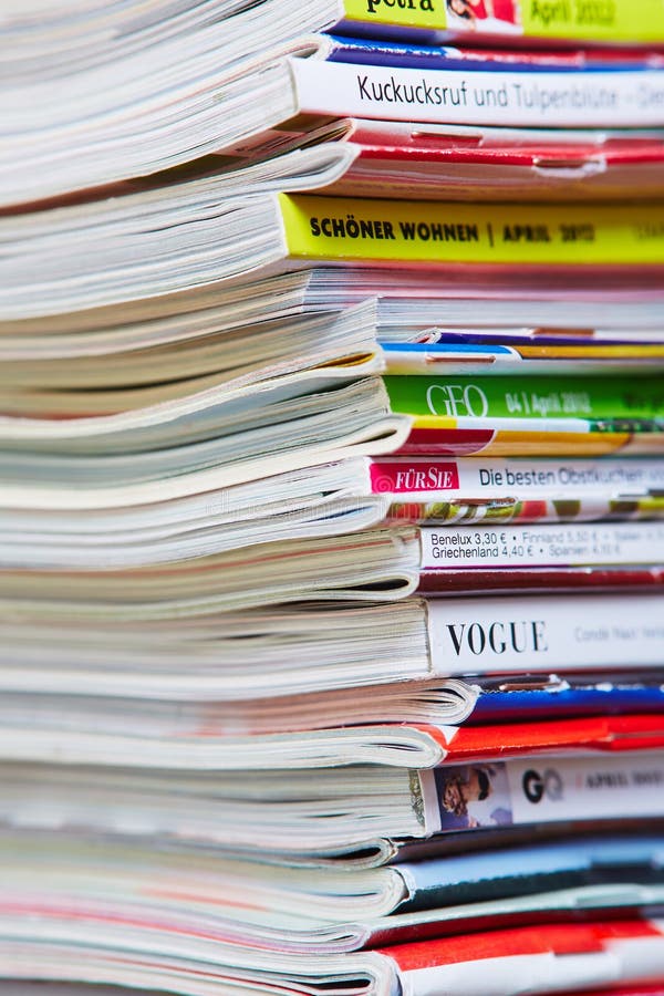 Stack of German magazines editorial image. Image of issue - 27566645