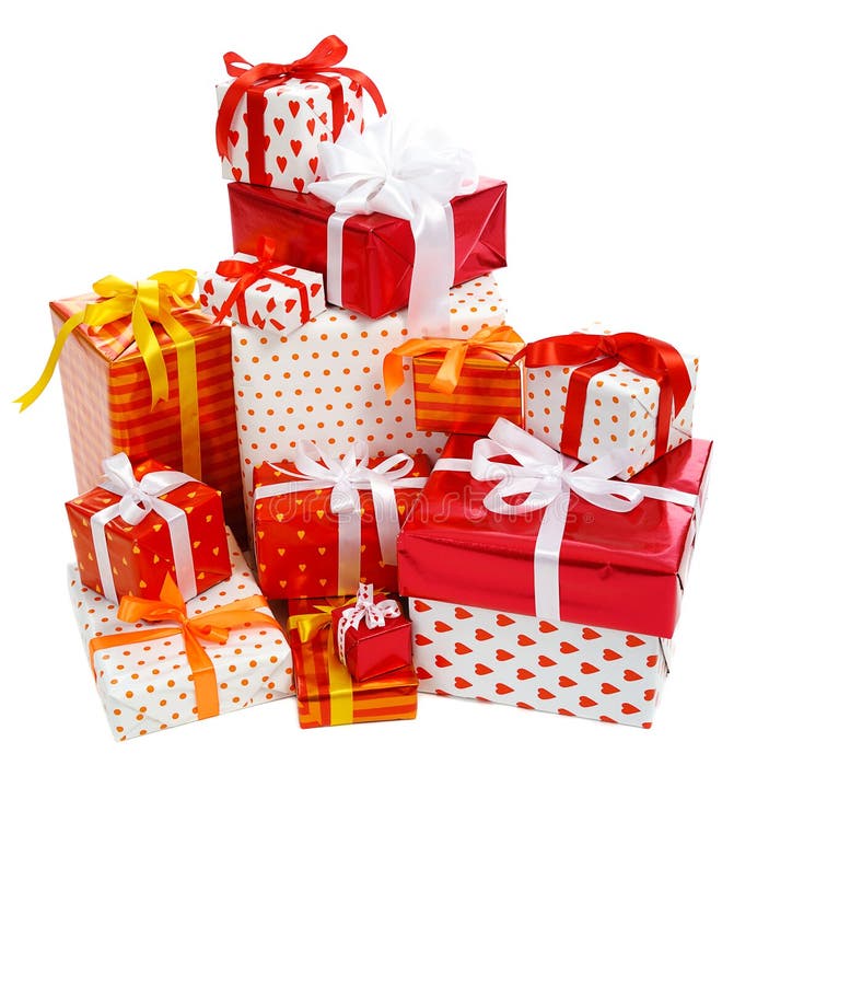 Stack of gift boxes stock image. Image of silk, festivities - 27162943