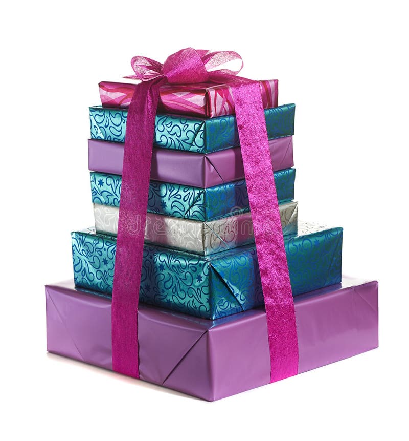 Stack of gift boxes stock image. Image of shot, satin - 21808027