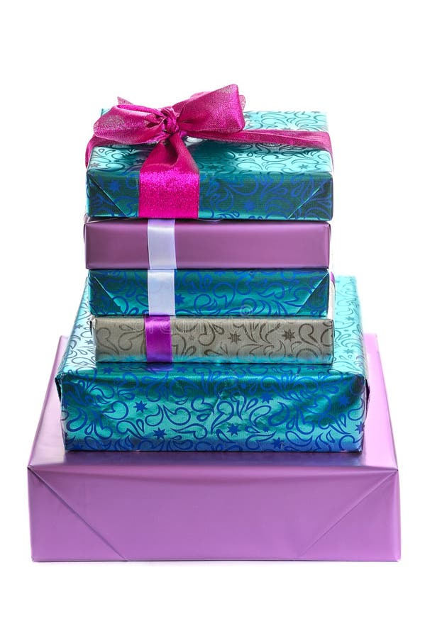 Stack of gift boxes stock image. Image of shot, satin - 21808027