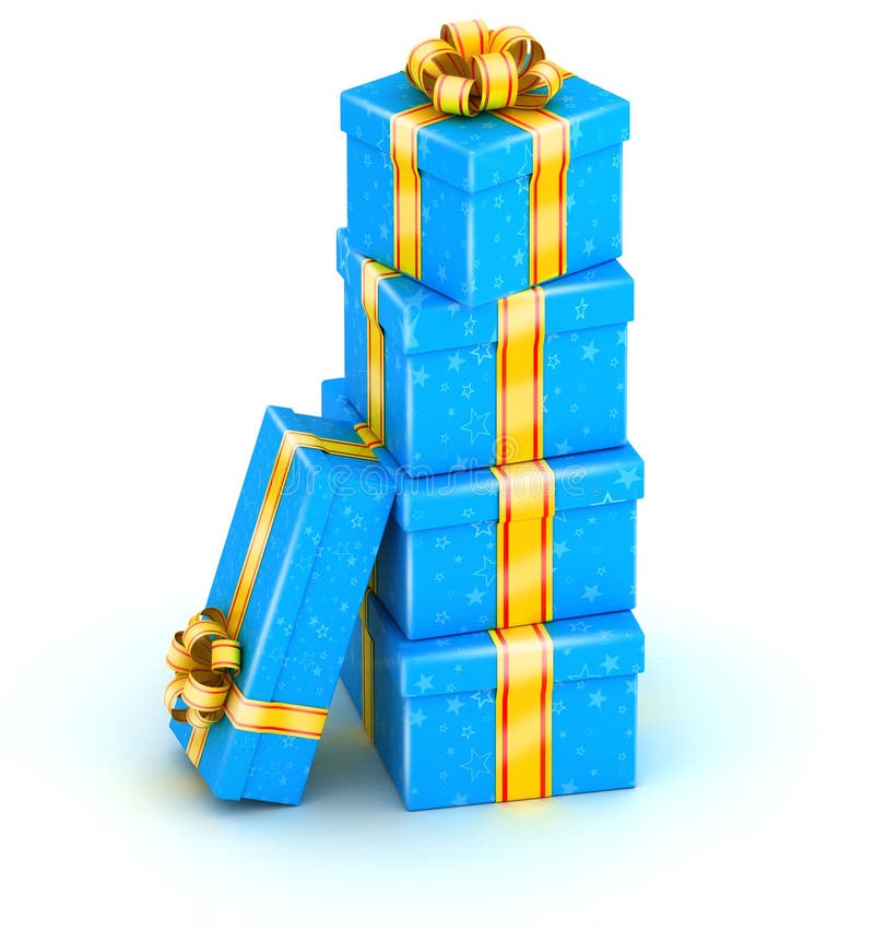 Stack of gift boxes stock image. Image of gold, festive - 31017329