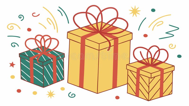 Stack of Gift Boxes Presents Celebration Graphic, Vector Design ...