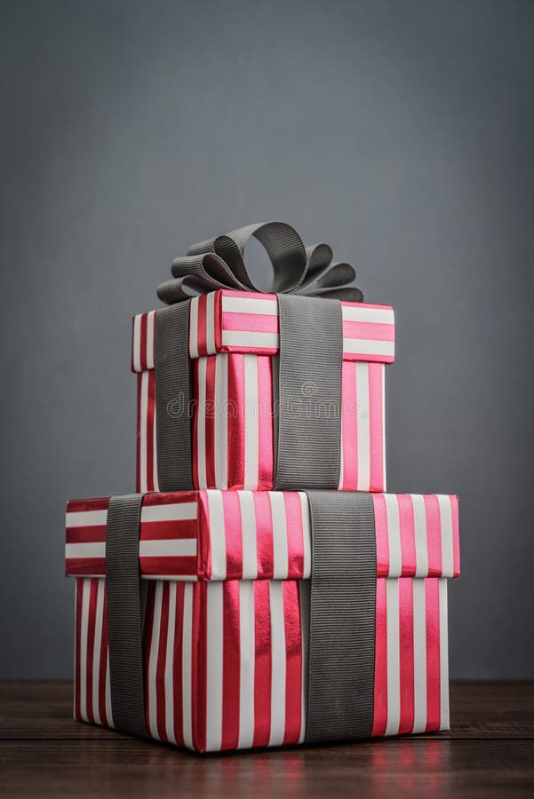 Stack of gift boxes stock photo. Image of silver, copy - 104212502