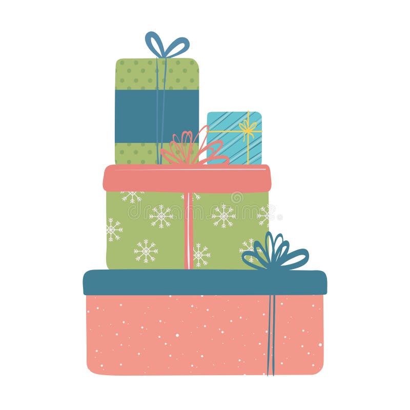 Stack of gift boxes stock vector. Illustration of tradition - 233755727