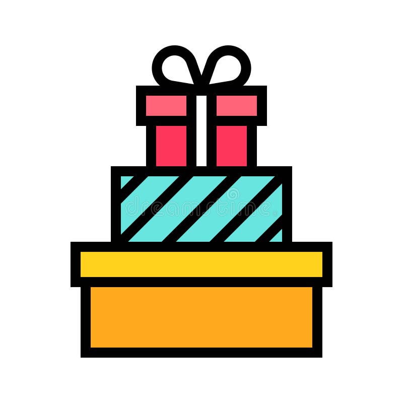 Stack of Gift Boxes Vector Illustration, Filled Design Icon Stock ...