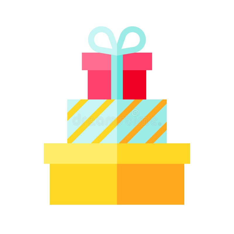 Stack of Gift Boxes Vector Illustration, Flat Design Icon Stock Vector ...