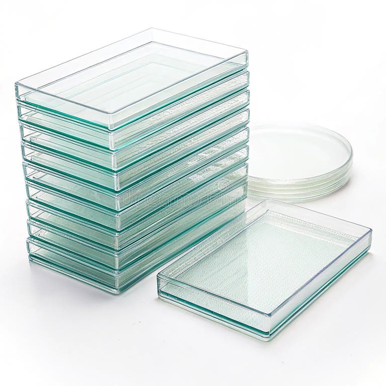 Stack of Glass Slides for Microscope Stock Illustration - Illustration ...