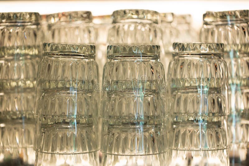 Stack glasses stock image. Image of water, stack, inclined - 22337325