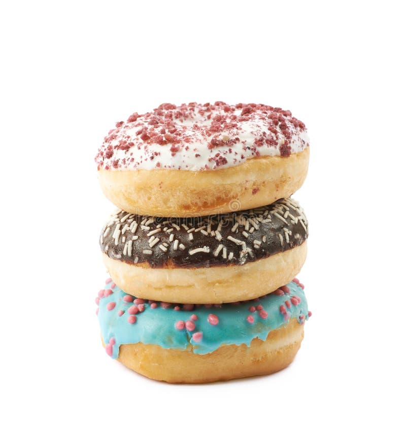 Stack of Glazed Donuts Isolated Stock Image - Image of baked, bakery ...