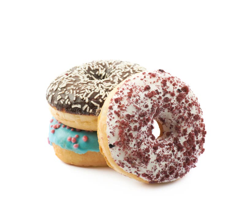 Stack of Glazed Donuts Isolated Stock Photo - Image of frosting, fresh ...