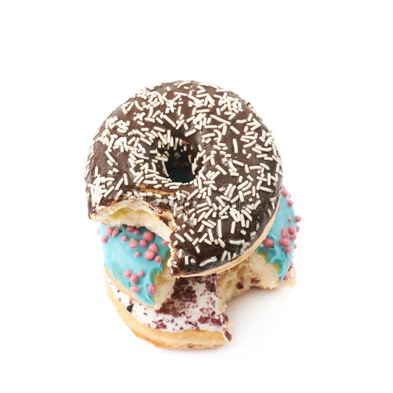 Stack of Glazed Donuts Isolated Stock Image - Image of decoration ...