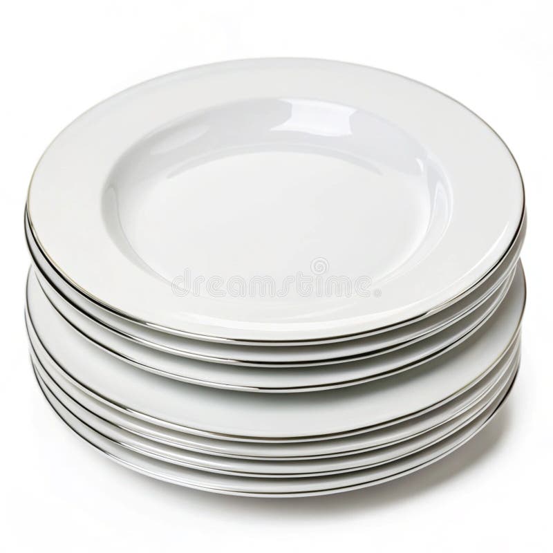 Stack of glossy plates stock illustration. Illustration of isolated ...