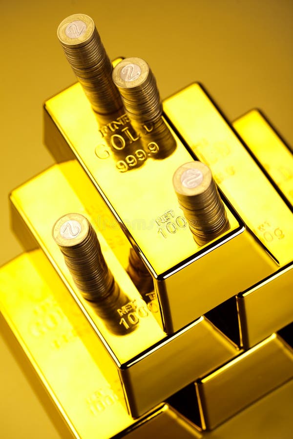 Stack of Gold Bars, Ambient Financial Concept Stock Image - Image of ...