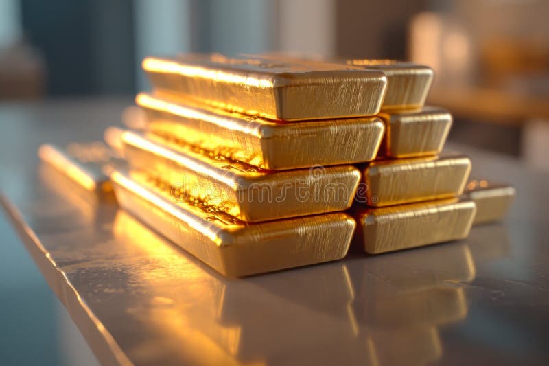 Stack of Gold Bars, Gold and Foreign Exchange Reserves. Stock Photo ...