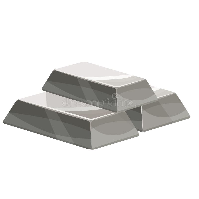 Set of Silver Bars Icon. Cartoon Style, Illustration, Vector Icon for ...