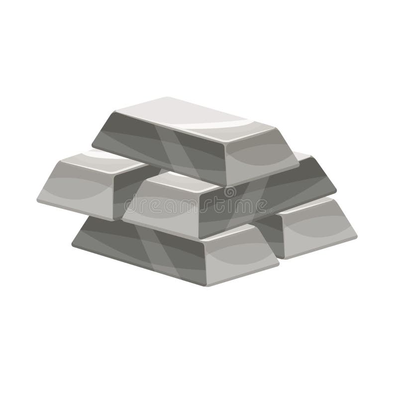 Set of Silver Bars Icon. Cartoon Style, Illustration, Vector Icon for ...