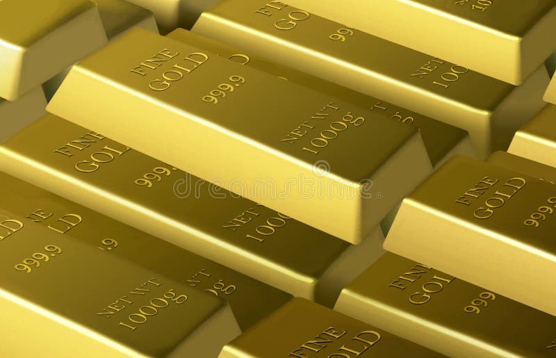 Stack of gold bars stock illustration. Illustration of finance - 60576946