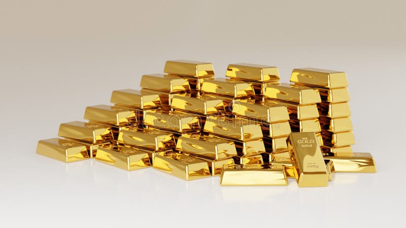 Stack of Gold Bars Ingot Showing, Showing Wealth and Richness Stock ...