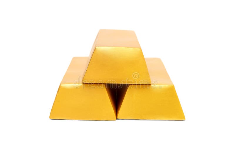 Stack of Gold Bars Isolated on White Stock Photo - Image of exchange ...