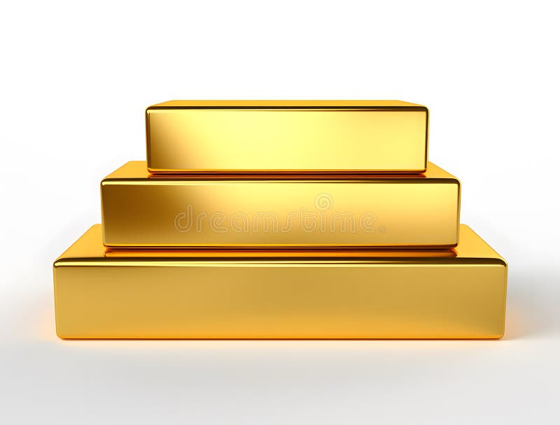 Stack of Gold Bars Isolated on White Background. 3D Illustration. Stock ...